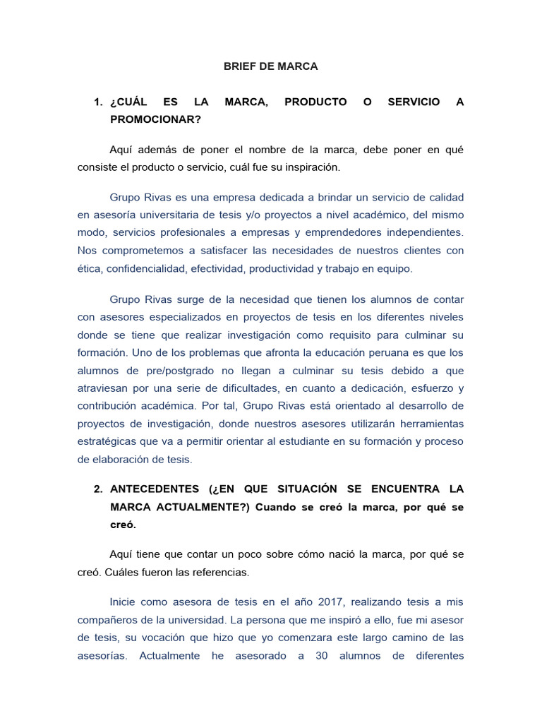 Brief de Marca | PDF | Marca | Iniciativa empresarial