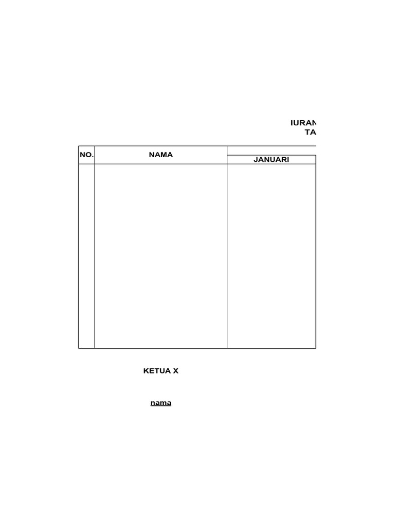 Contoh Format Iuran Bulanan | PDF