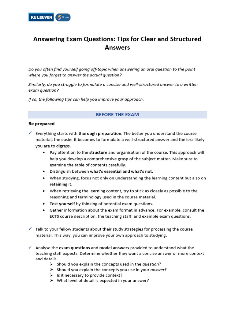 Tips For Answering Exams Mr. OMG | PDF | Question | Proofreading