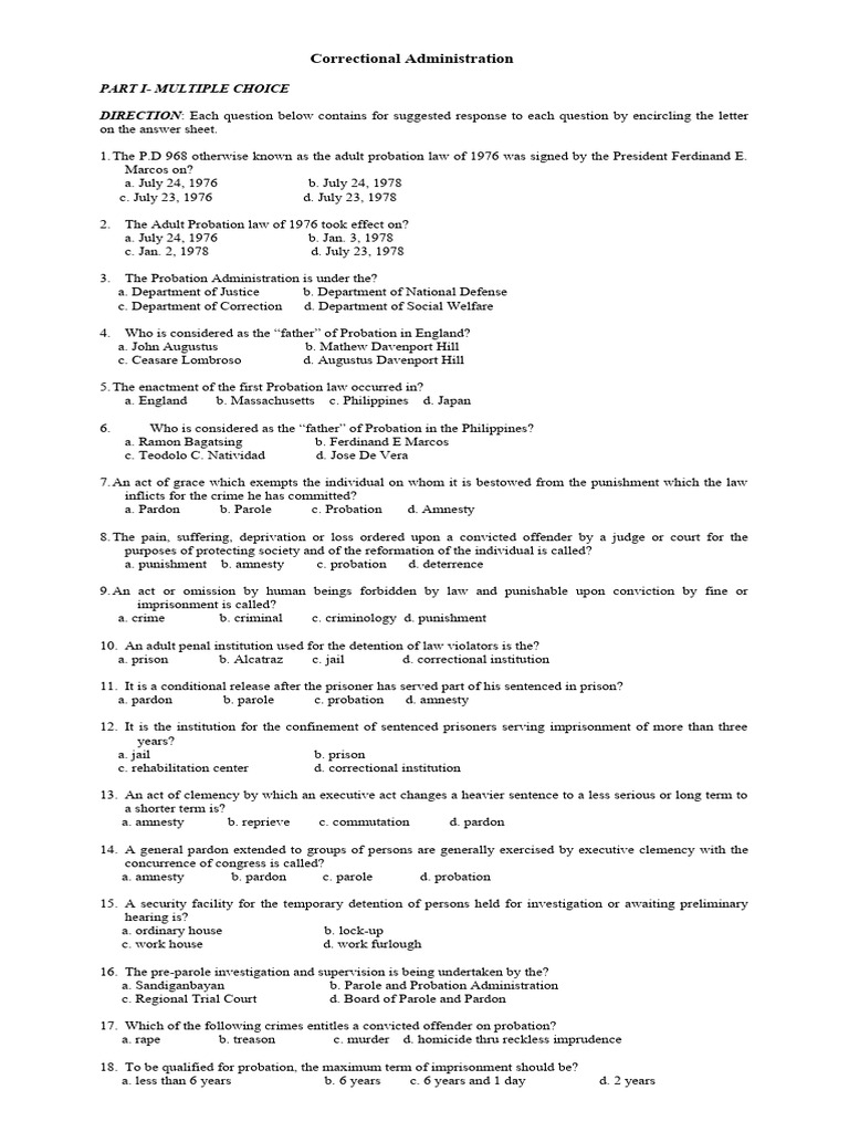 Correctional Administration | PDF | Probation | Pardon