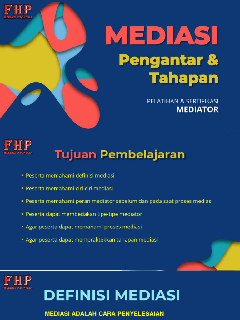 Tahapan dan Peran dalam Mediasi | PDF