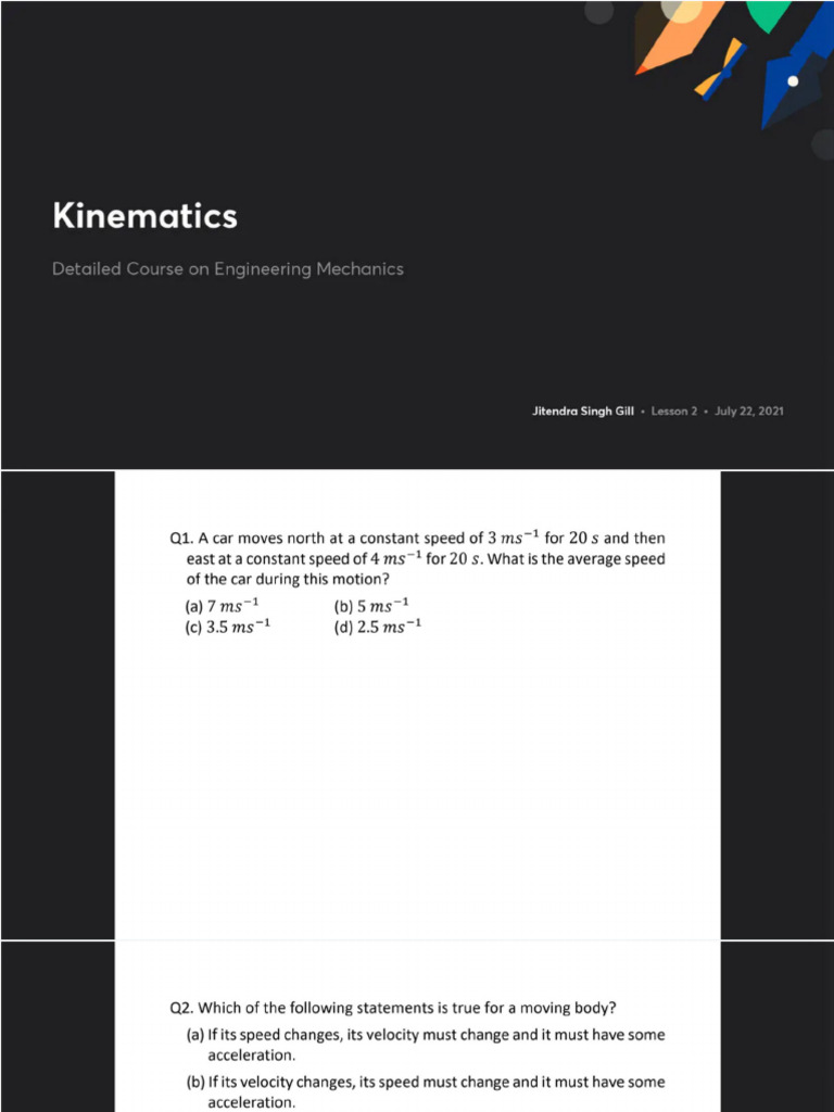 Kinematics No Anno | PDF