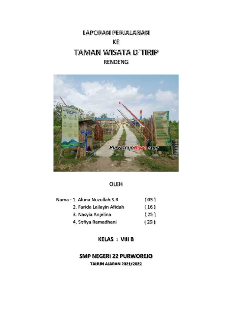 Judul Laporan Karya Wisata | PDF
