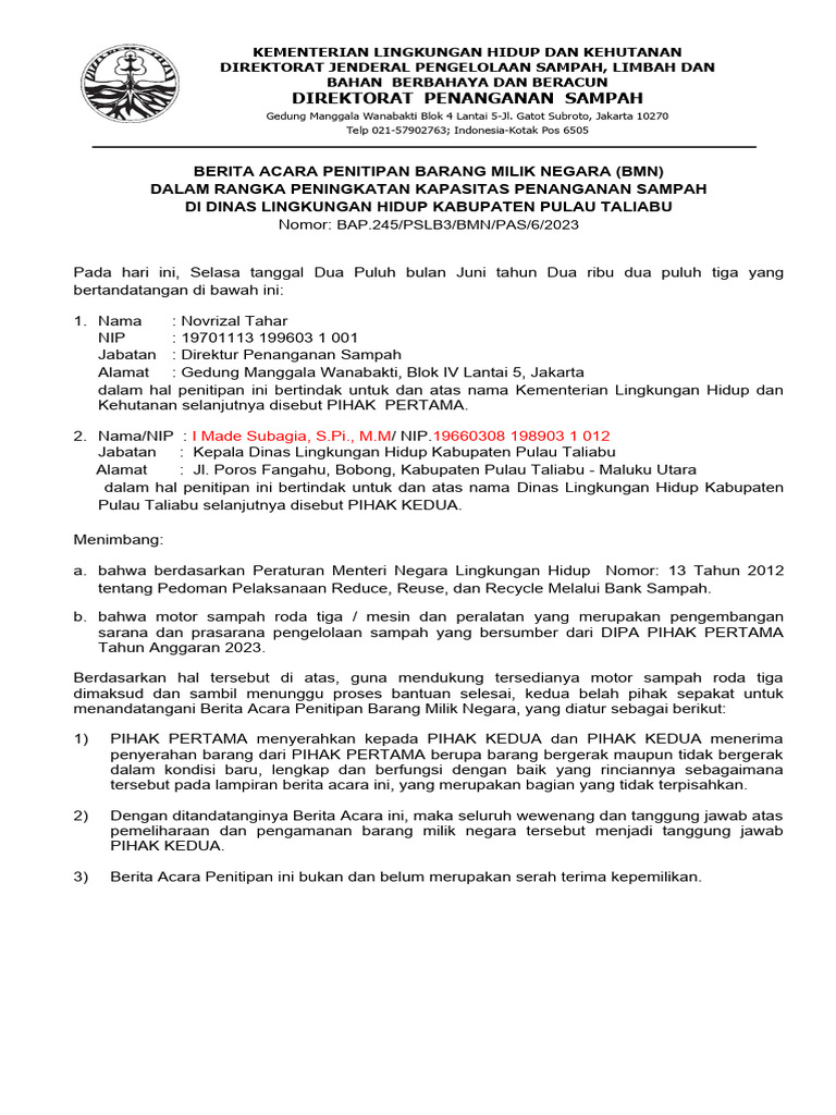 Format Bap, Bast, Nph-Kab Taliabu | PDF