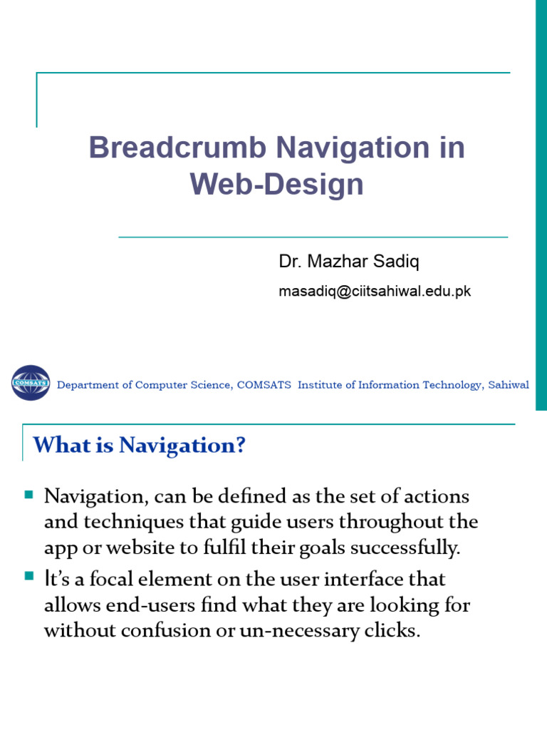 Breadcum Navigation in Web Design | PDF | World Wide Web | Internet & Web