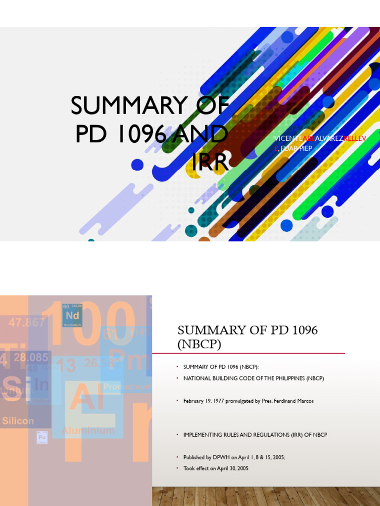 Summary of PD 1096 IRR | PDF | Wall | Plumbing