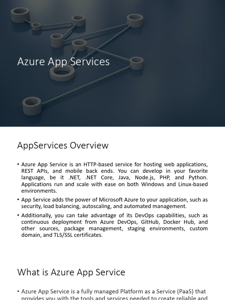 Azure App Services | PDF | Web Application | Microsoft Azure