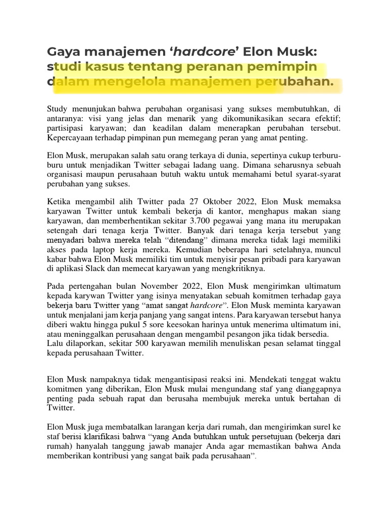 Twitter Case Study Elon Musk | PDF
