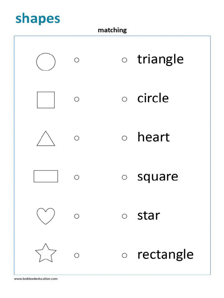 Worksheet Matching Reading Shapes | PDF