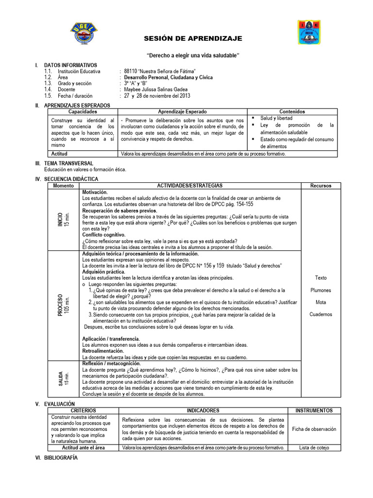 Sesion DPCC | PDF | Maestros | Aprendizaje