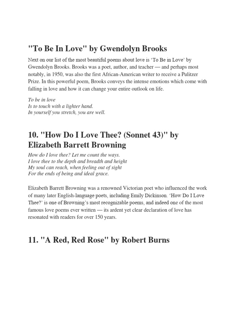 To Be in Love | PDF