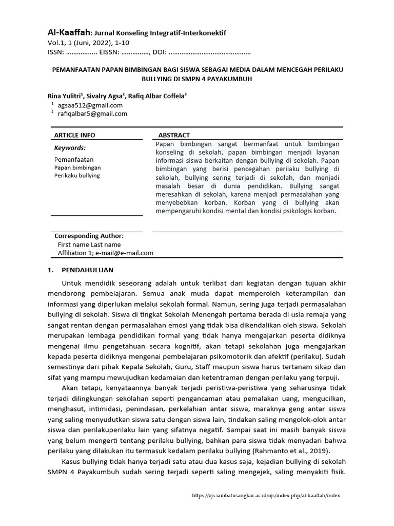 Pemanfaatan Papan Bimbingan Bagi Siswa Sebagai Media Dalam Mencegah ...