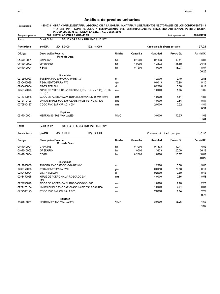 Apu Iiss | Descargar gratis PDF | Ingeniería hidráulica | Ingeniería de Edificación