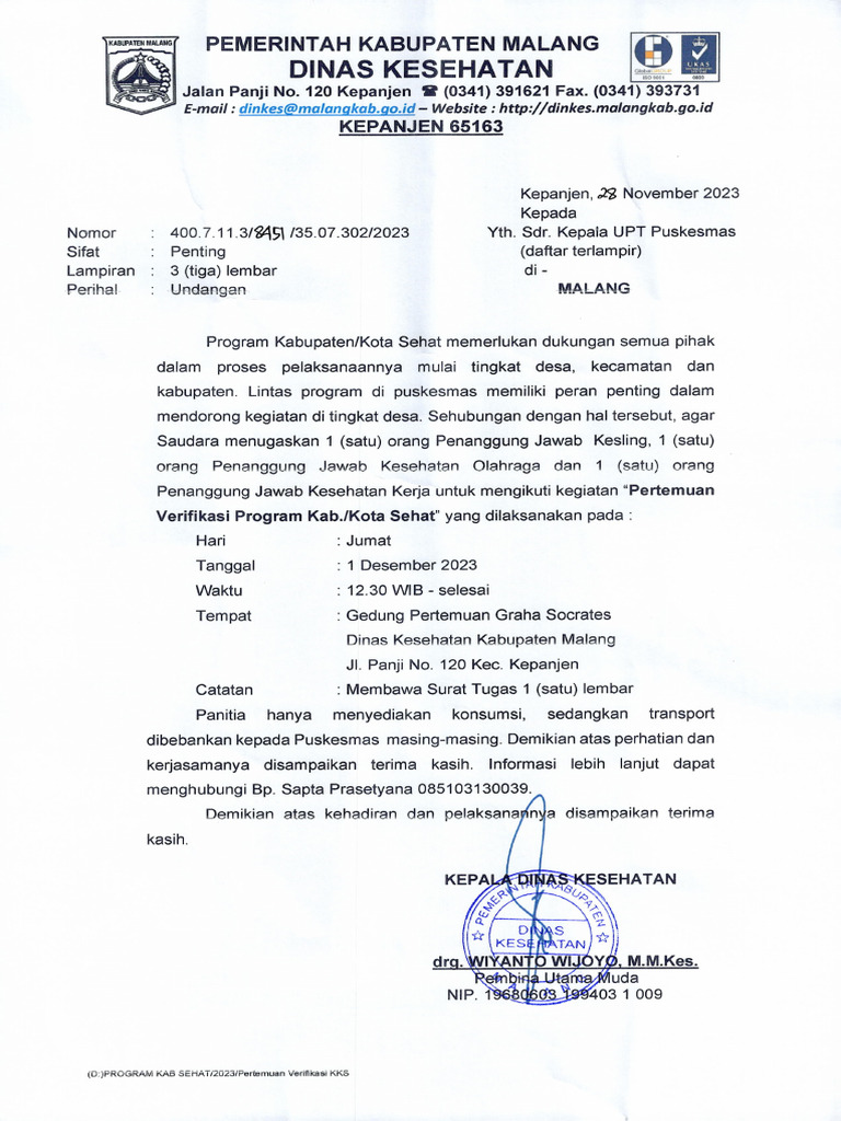 Surat Pert Verifikasi Program KKS | PDF