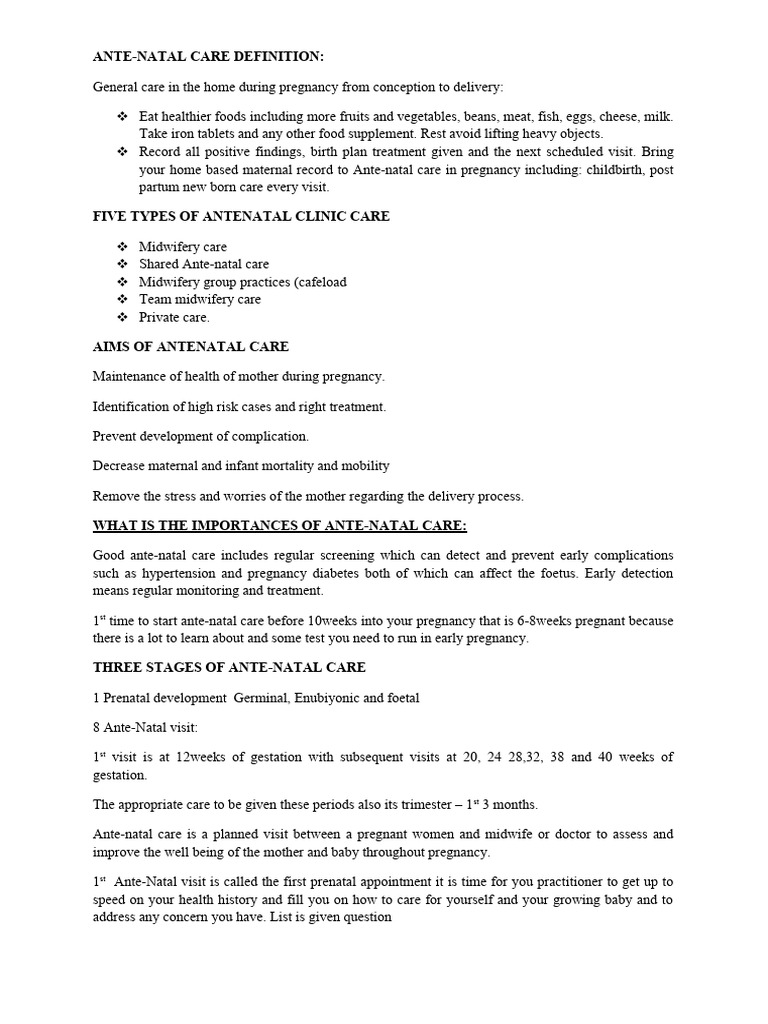 Antenatal 1 | Download Free PDF | Pregnancy | Childbirth