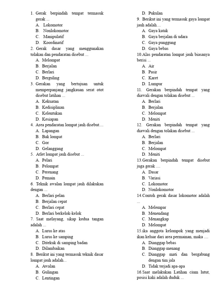 Soal Olga Kls 4 SDI | PDF