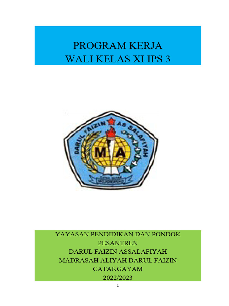 Program Kerja Wali Kelas Xi Ips 3 | PDF