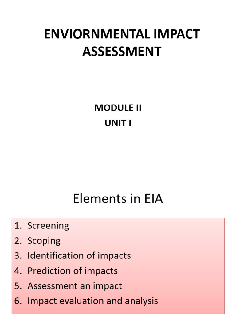 Key Elements of Environmental Impact Assessment | PDF | Soil ...