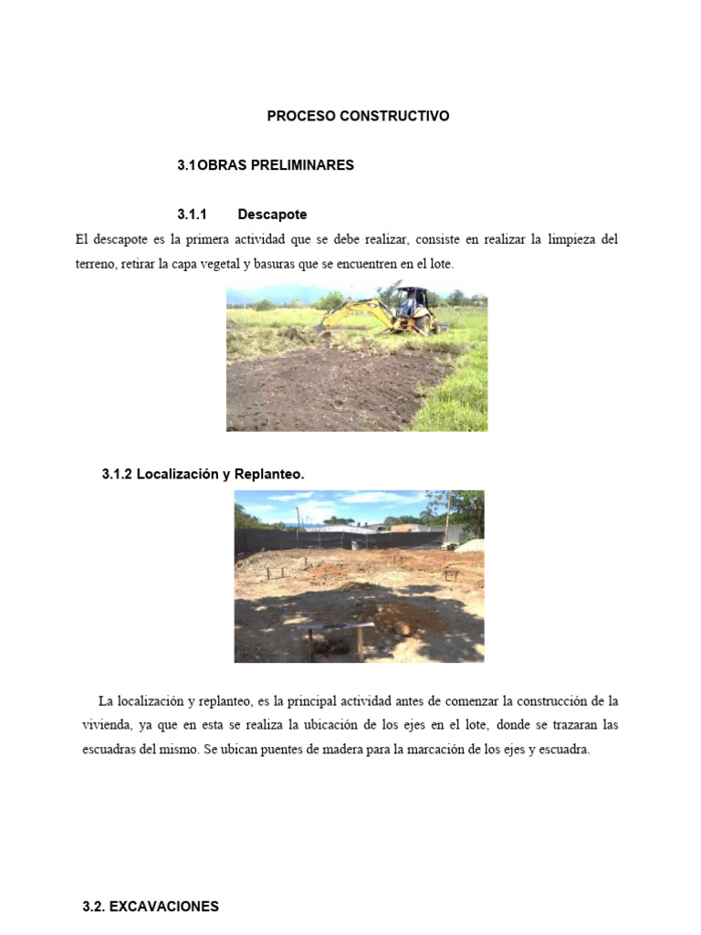 Proceso Constructivo de Vivienda | PDF | Fundación (Ingeniería) | Hormigón