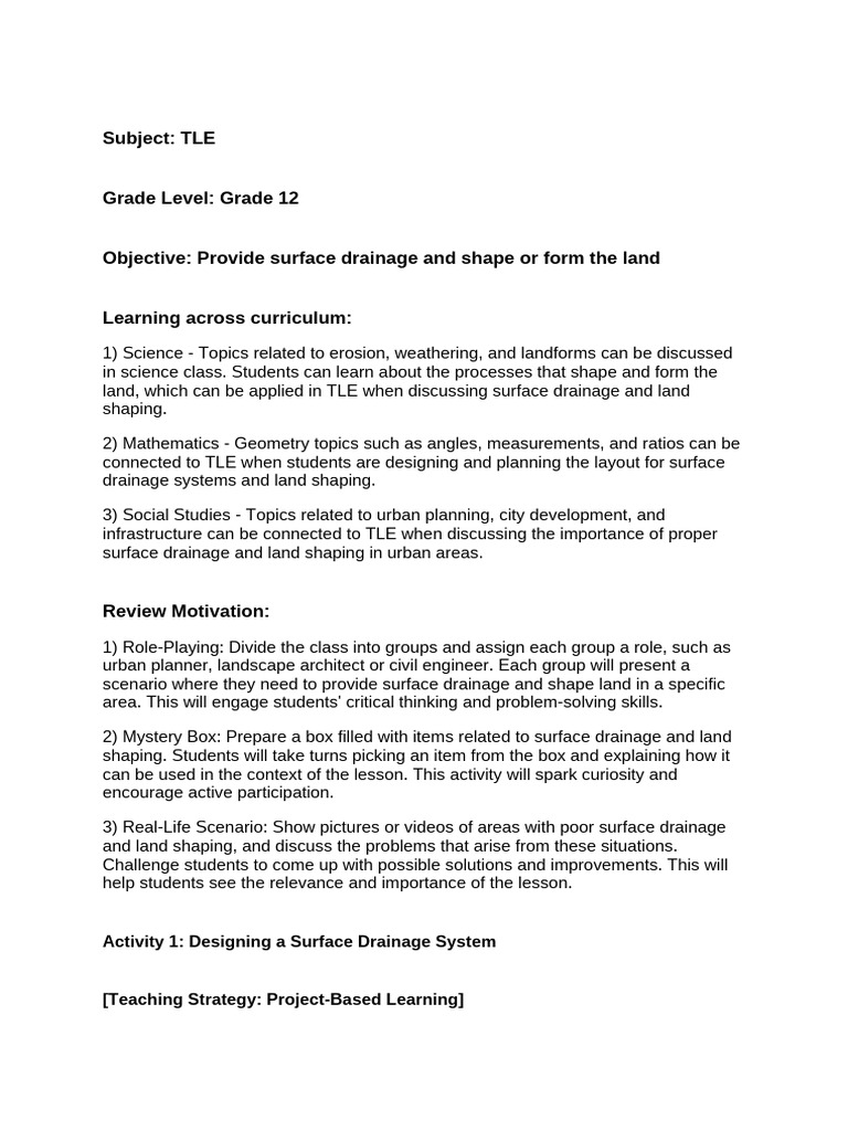 Lesson Plan | PDF | Topography | Learning
