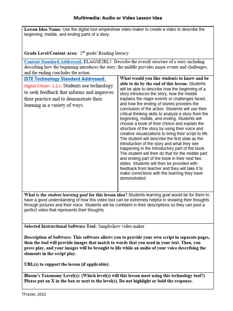 Multimedia Lesson Plan | PDF | Multimedia | Thought