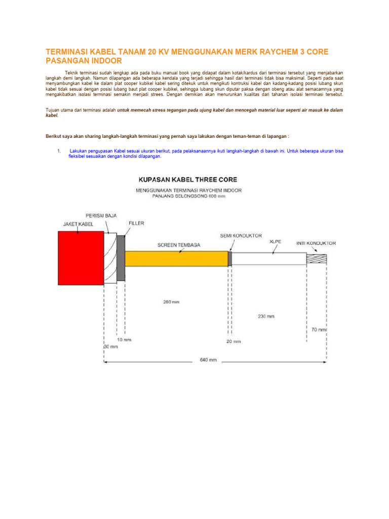 Terminasi Kabel Tanam 20 KV Menggunakan Merk Raychem 3 Core Pasangan ...