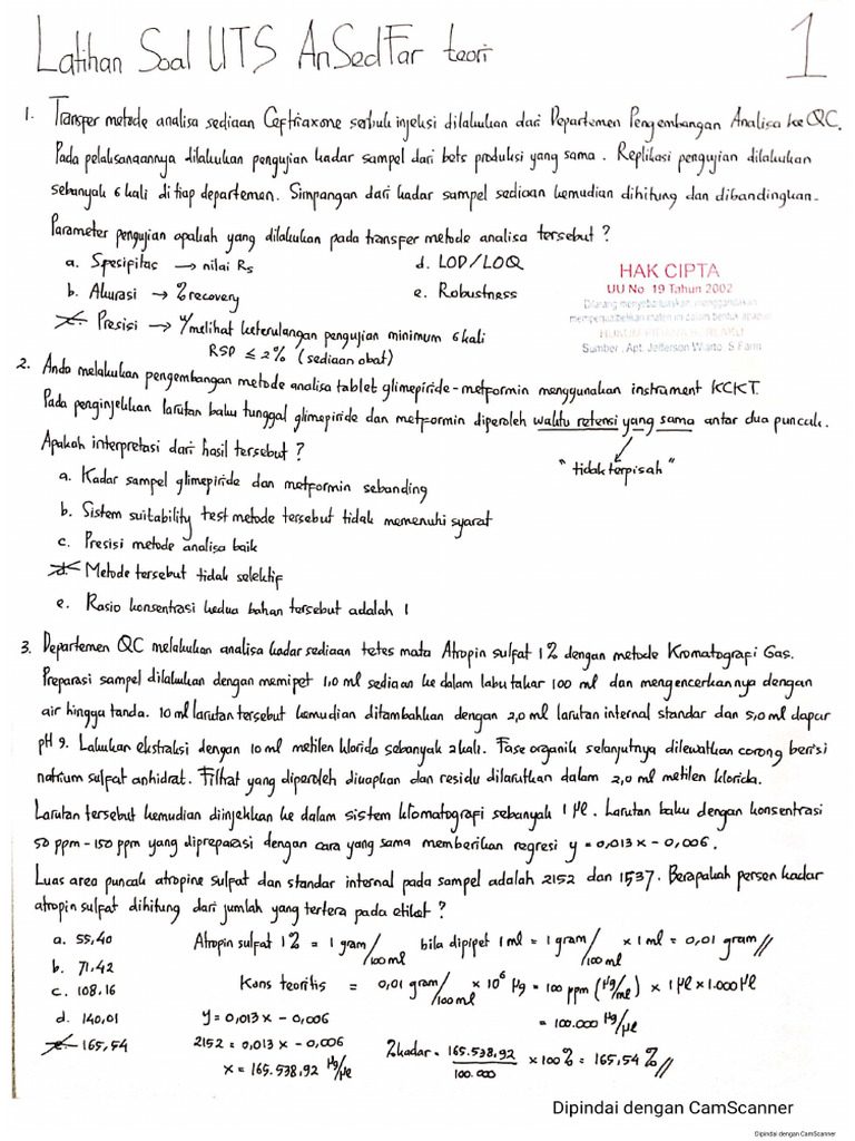 Pembahasan Lat Soal UTS Ansed | PDF