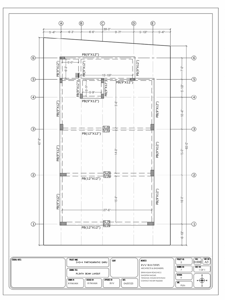 S+G+4-Plinth Beam Layout | PDF