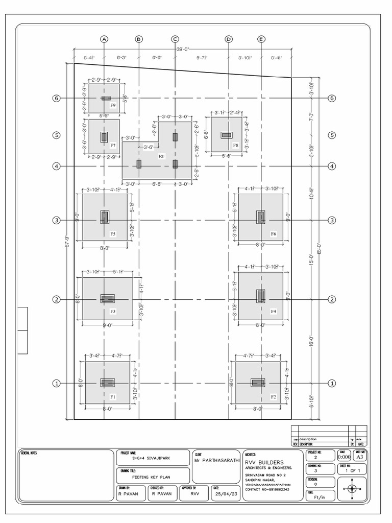 S+G+4-Footing Key Plan | PDF