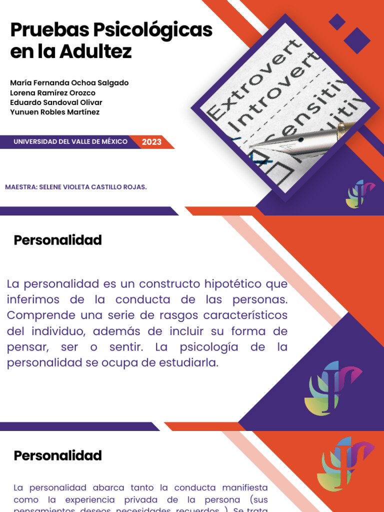 Expo 2 pruebas psicológicas | PDF | Sicología | Ciencia cognitiva