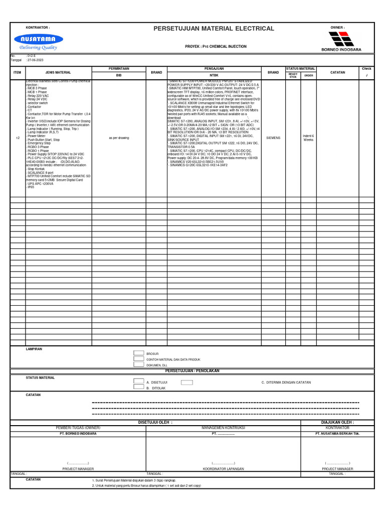 12.E Approval Material-Electrical Control Pum Injection PLC | PDF ...