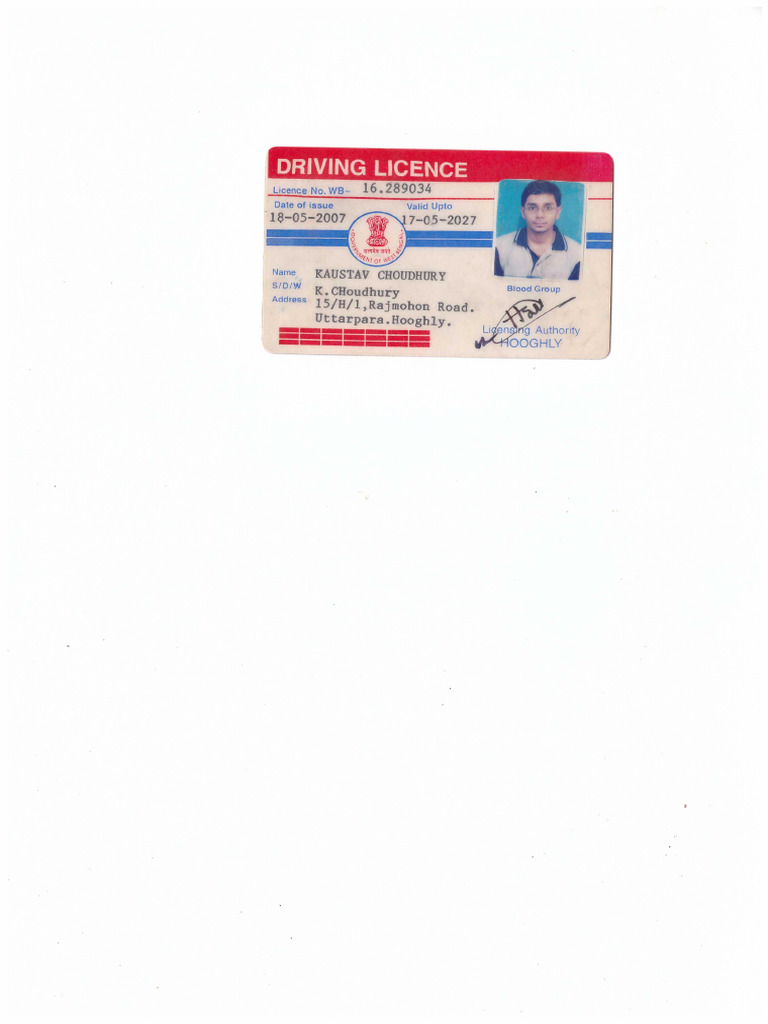 SCAN - Driving Licence - Kaustav | PDF