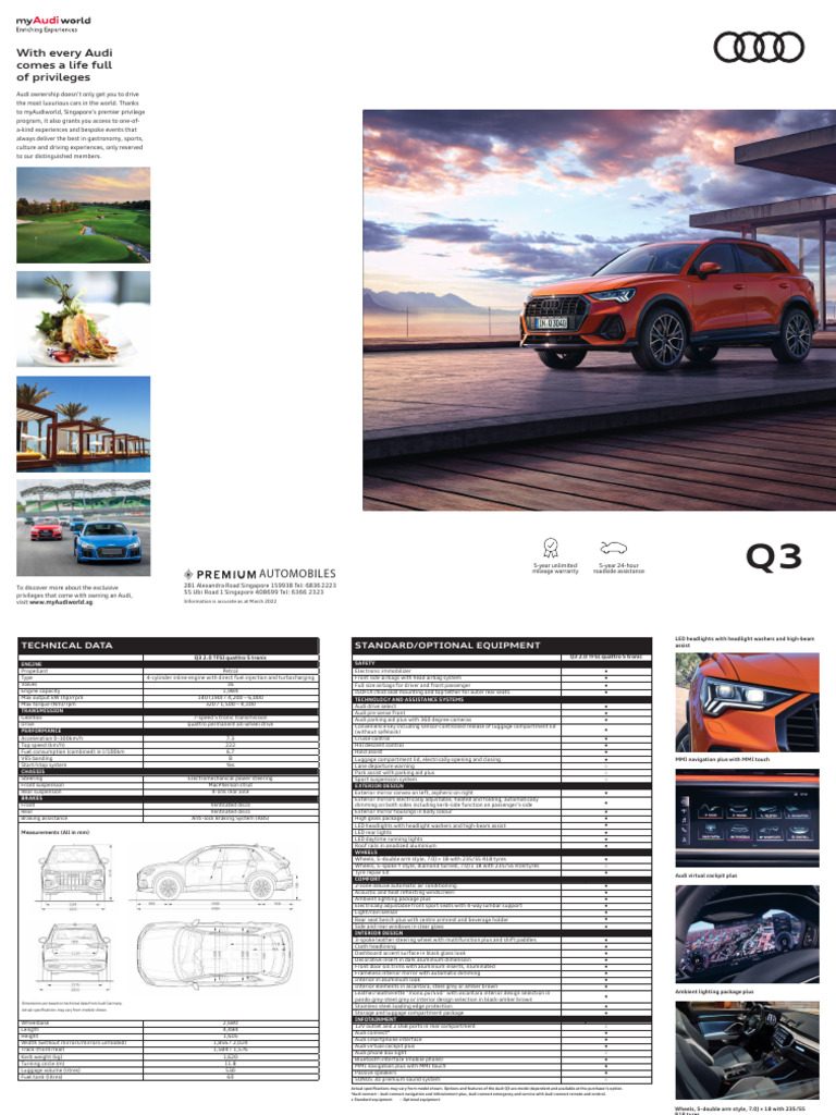 Audi Q3 Brochure - 20220322044448 | PDF | Audi | Headlamp