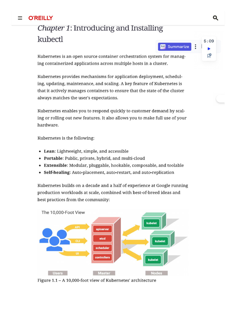 Kubernetes Chapter 1 Introducing And Installing K Command Line Kubernetes In A Nutshell Pdf