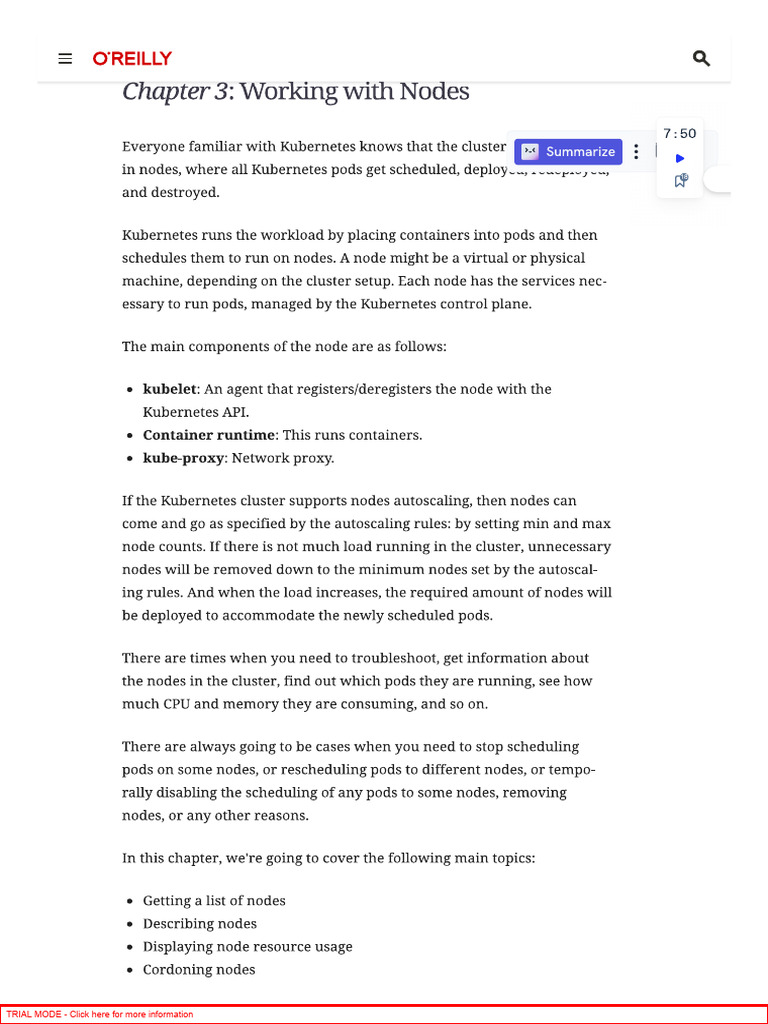 Kubernetes Chapter 3 Working With Nodes Kubectl Command Line Kubernetes In A Nutshell Pdf