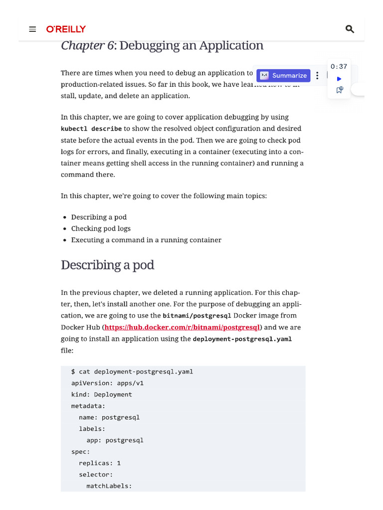 Kubernetes Chapter 6 - Debugging An Application - K... Command-Line ...
