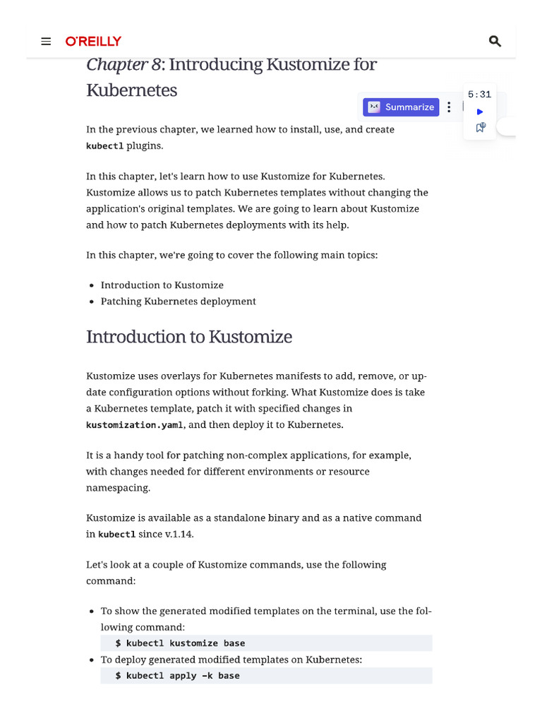 Chapter 8 Introducing Kustomize For Ku Command Line Kubernetes In A Nutshell Pdf 