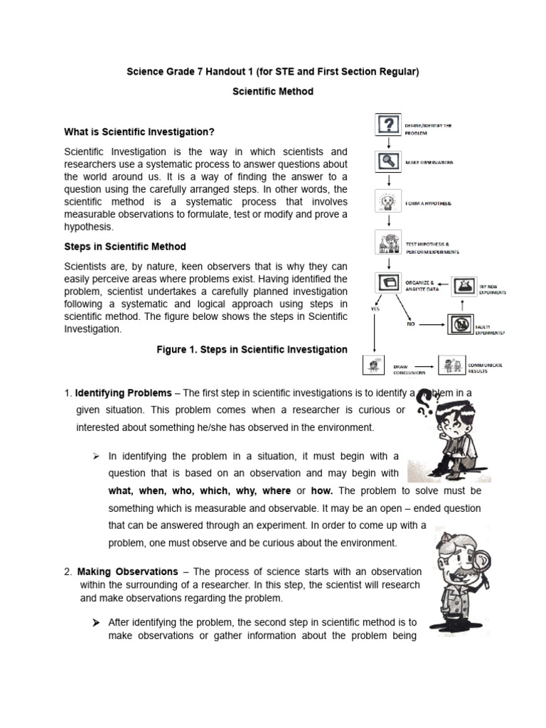 Science Grade 7 Handout 1 Scientific Method | Download Free PDF ...