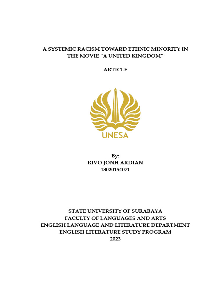 Skripsi Rivo | PDF | Racism | Discrimination & Race Relations