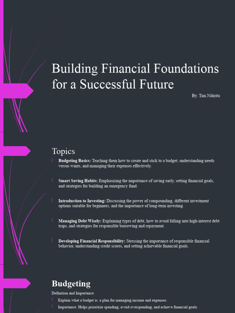 Building Financial Foundations For A Successful Future | PDF | Debt ...