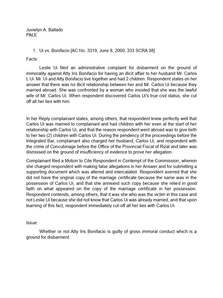 Ballado - Digest 1 | PDF | Lawyer | Disbarment