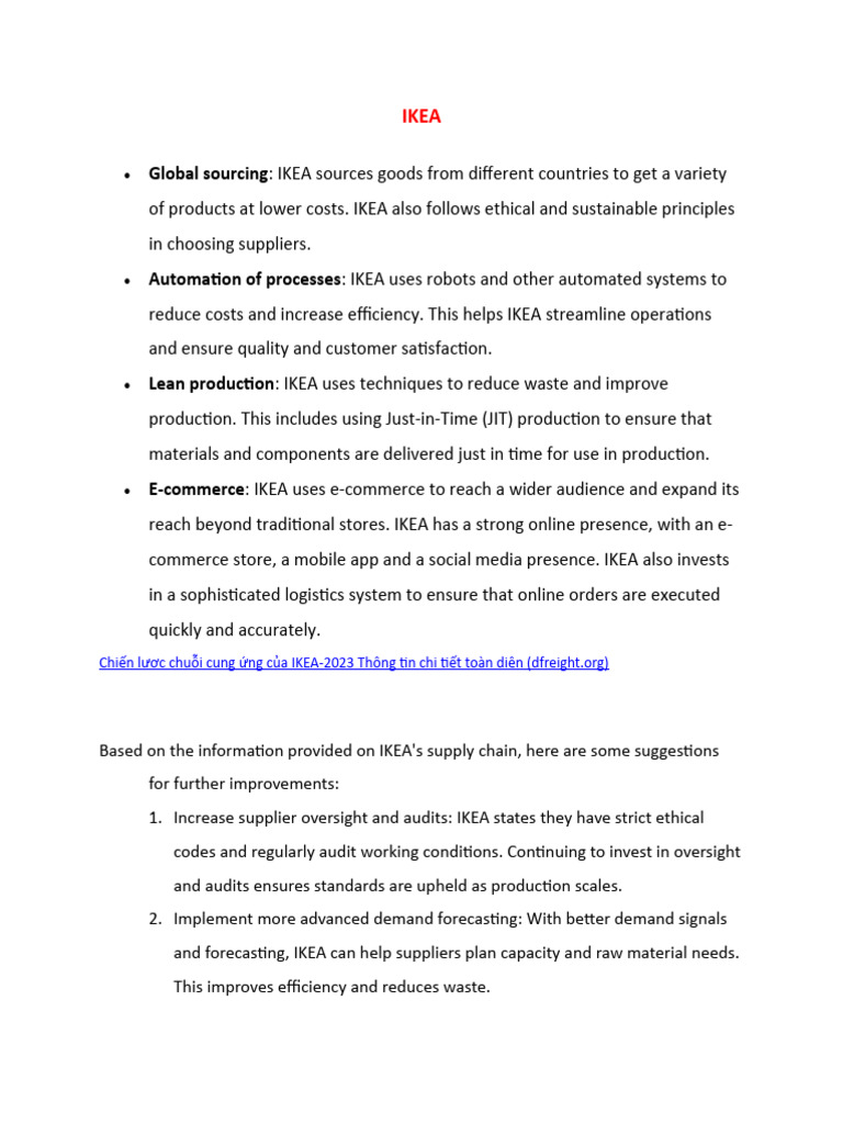 IKEA | PDF | Supply Chain | Lean Manufacturing