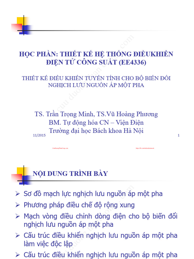 Thiet Ke He Thong Dieu Khien Dien Tu Cong Suat Vu Trong Minh, Vu Hoang Phuong DC Ac 1phase ...