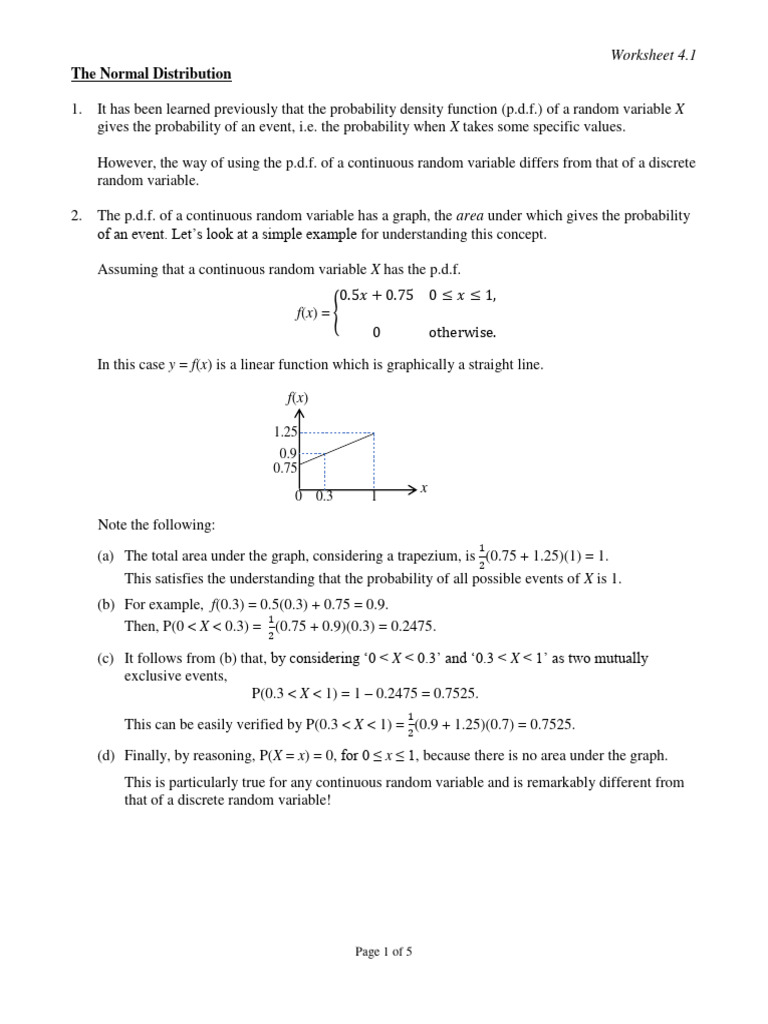 4.1 Normal Distribution | PDF | Probability Distribution | Probability ...