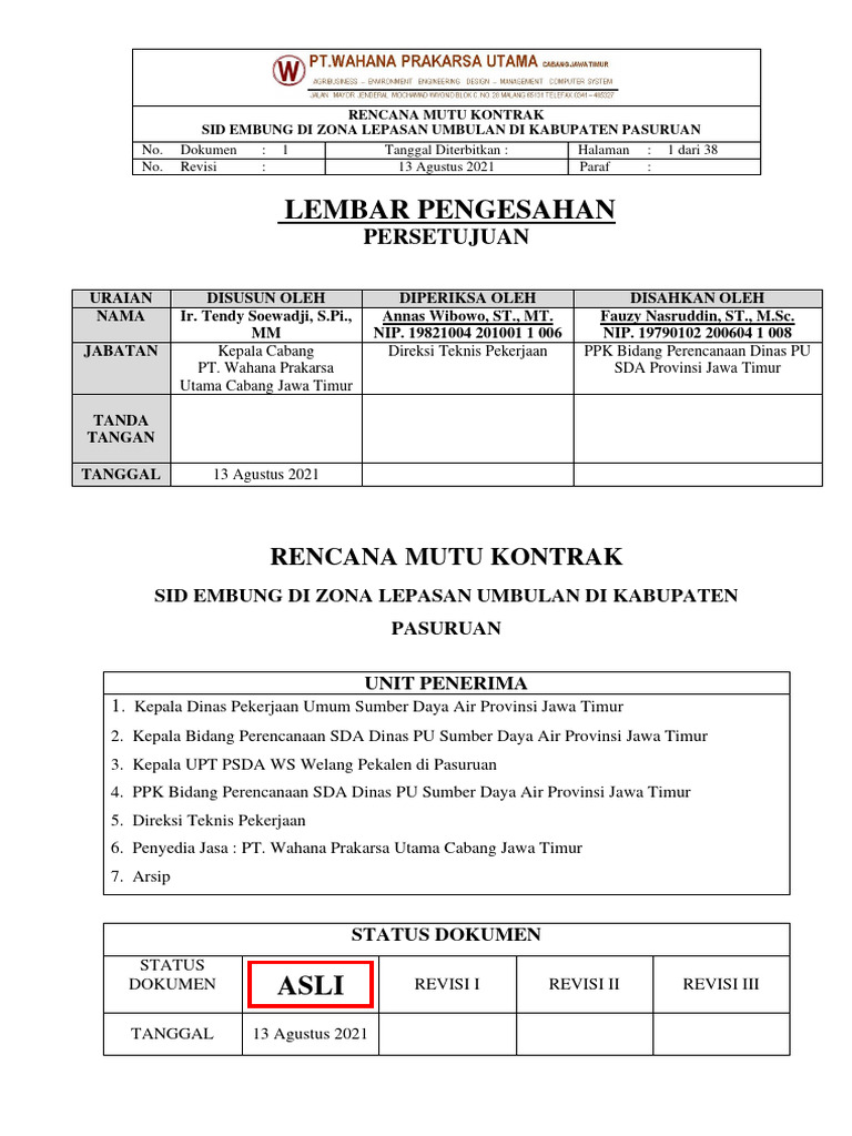 Rencana Mutu Kontrak | PDF | Sains & Matematika