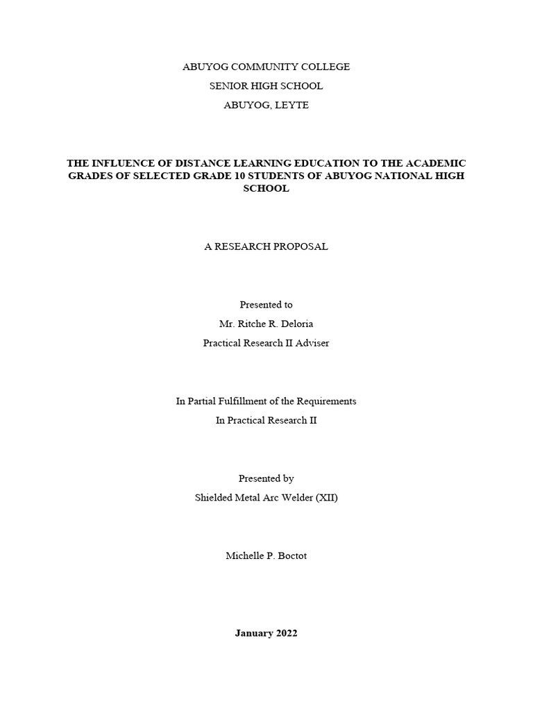 Practical Research Ii | PDF | Learning | Distance Education