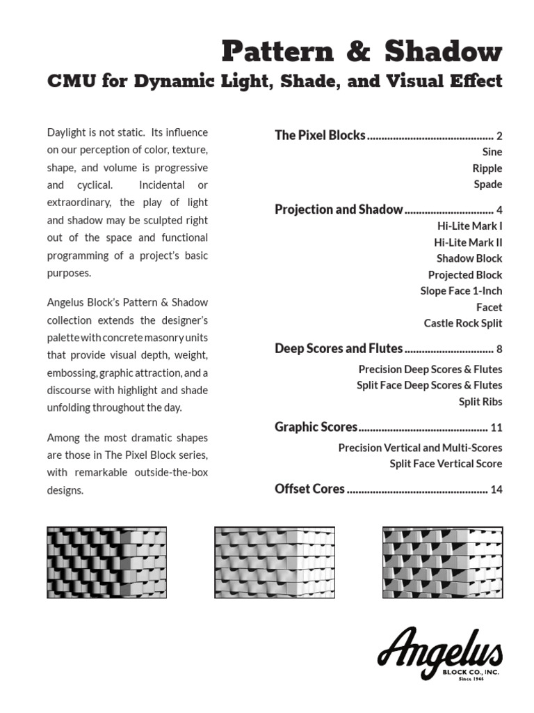 Angelus Pattern & Shadow CMU | PDF