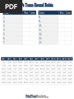 10 Team Round Robin Printable Tournament Bracket | PDF | Tournament ...