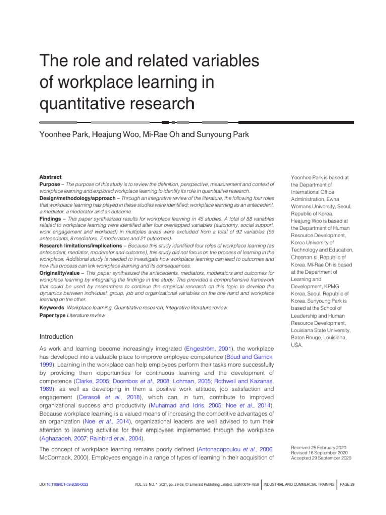 WOkrplace Learning Important Paper | PDF | Learning | Curriculum