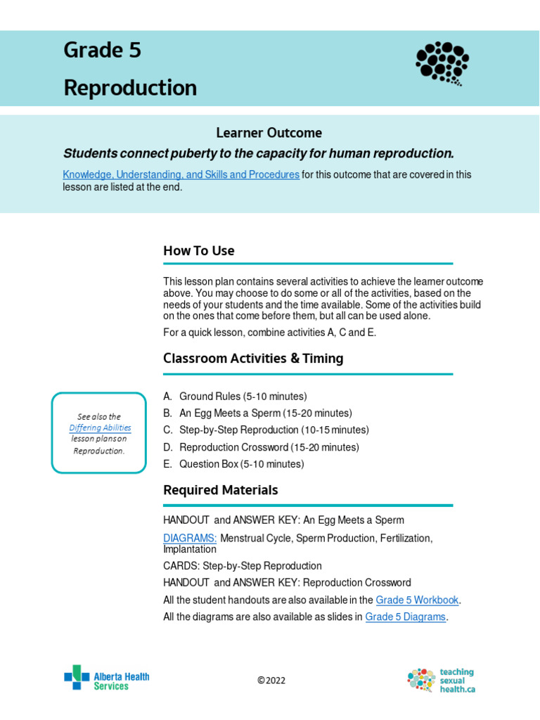 Gr5 LP4 Reproduction ENGLISH FINAL | PDF | Human Reproduction | Reproductive System